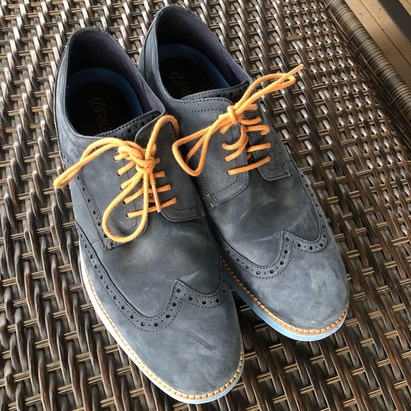 Cole Haan | Shoes | Cole Haan Mens Blue Suede Original Grand Os Wing ...